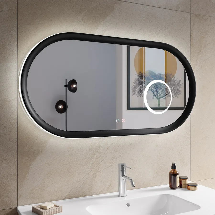 Specchio da bagno 3 led 55X100 cm luce perimetrale retroilluminato con ...