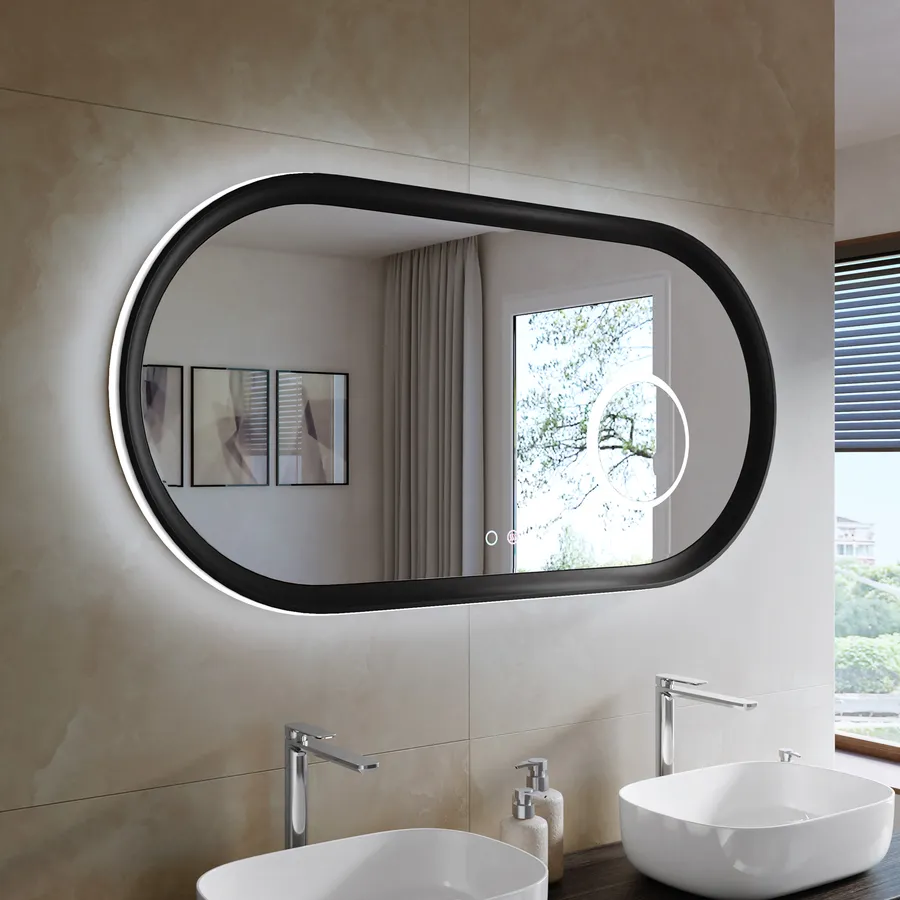 Specchio da bagno 3 led 70x140 cm luce perimetrale retroilluminato con ...