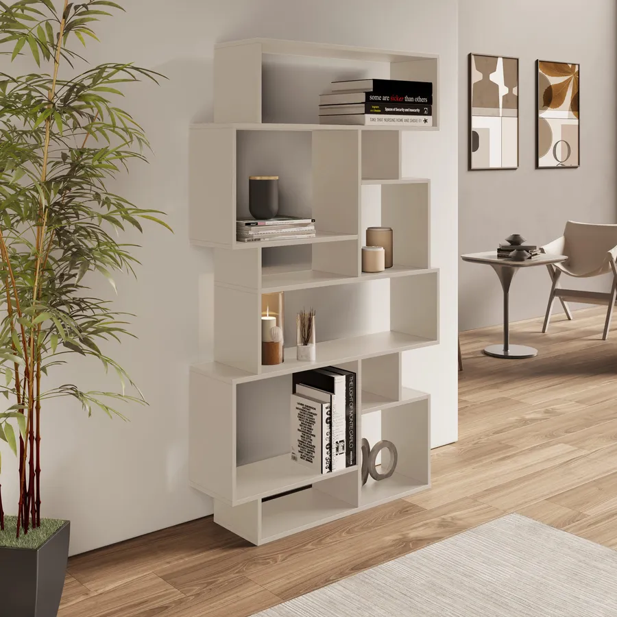 Libreria 96x169h cm in legno cashmere opaco - Kantiko