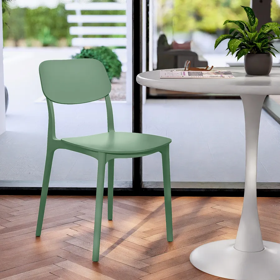 Sedia impilabile in polipropilene verde giada - Istria