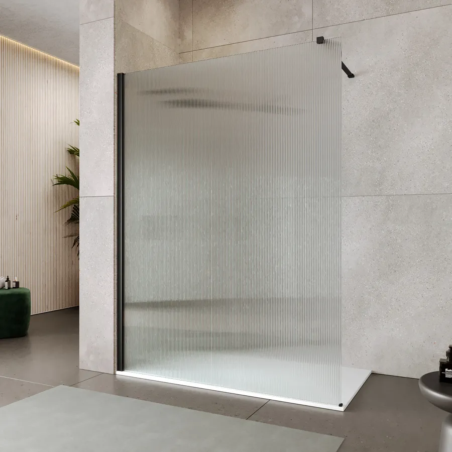 Box doccia Walk in 150 cm vetro 8 mm anticalcare cannettato e profilo ...