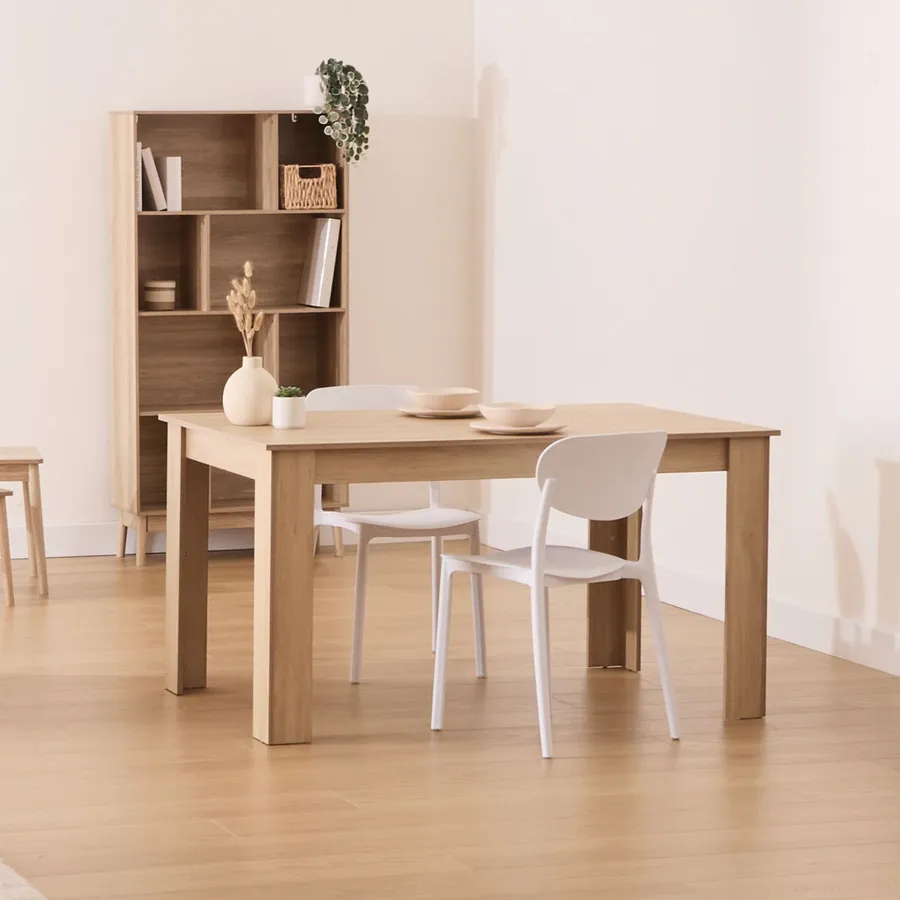 Tavolo 140x90 cm in legno effetto rovere naturale - Nathur