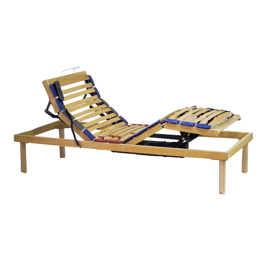 Rete a doghe motorizzata 80x190 cm in legno di faggio con telecomando