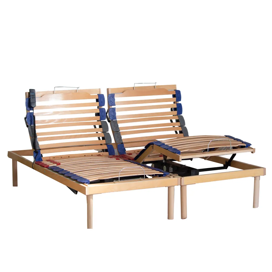 Rete a doghe motorizzata 160x190 cm in legno di faggio con telecomando ...