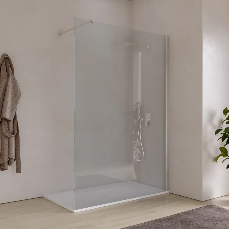 Box doccia Walk in 150 cm vetro 8 mm anticalcare trasparente e profilo ...