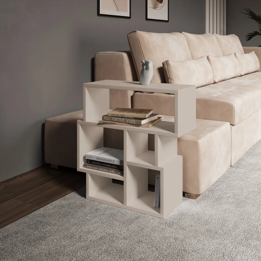 Tavolino 59x22 cm cashmere con ripiani - Kantiko