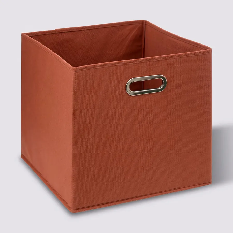 Cubo contenitore 31x31h cm in tessuto rosso