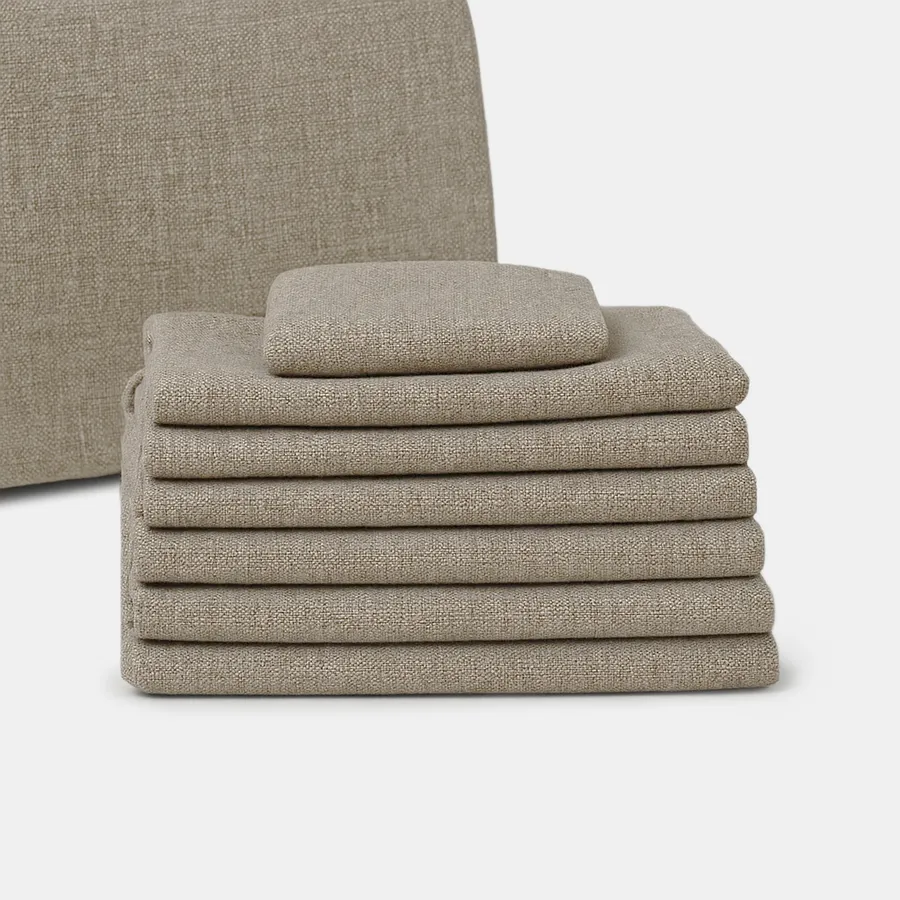 Set federe di ricambio in tessuto olefin tortora per set relax - Naska