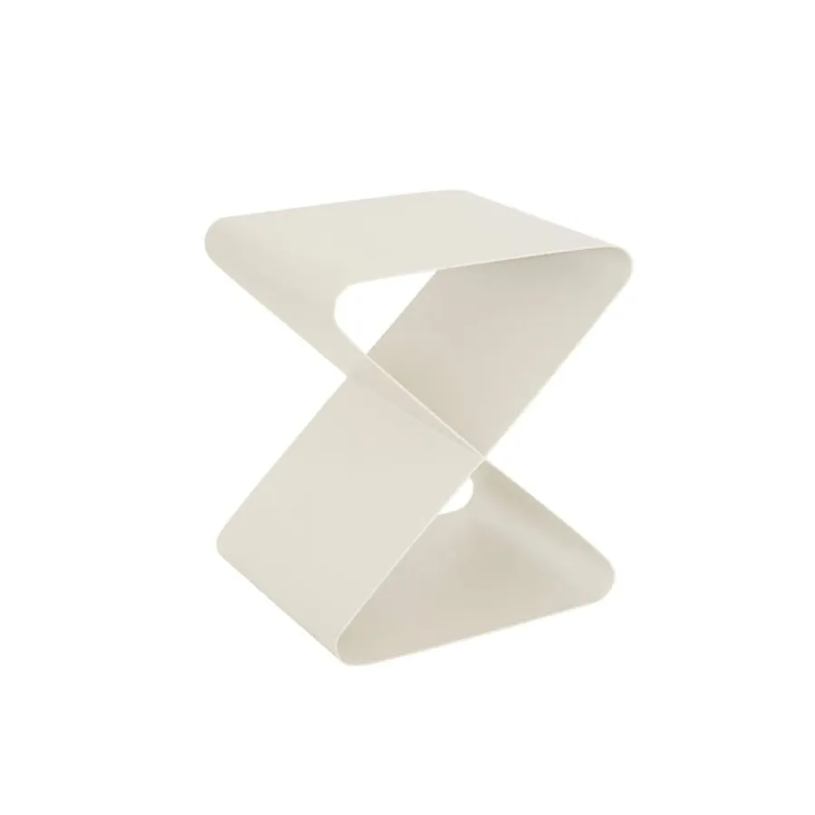 Tavolino moderno 36x46h cm in acciaio beige - Tamira