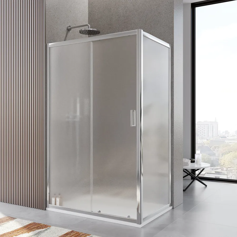 Box doccia 90x125 cm scorrevole vetro temperato 6mm stampato 185h - Young